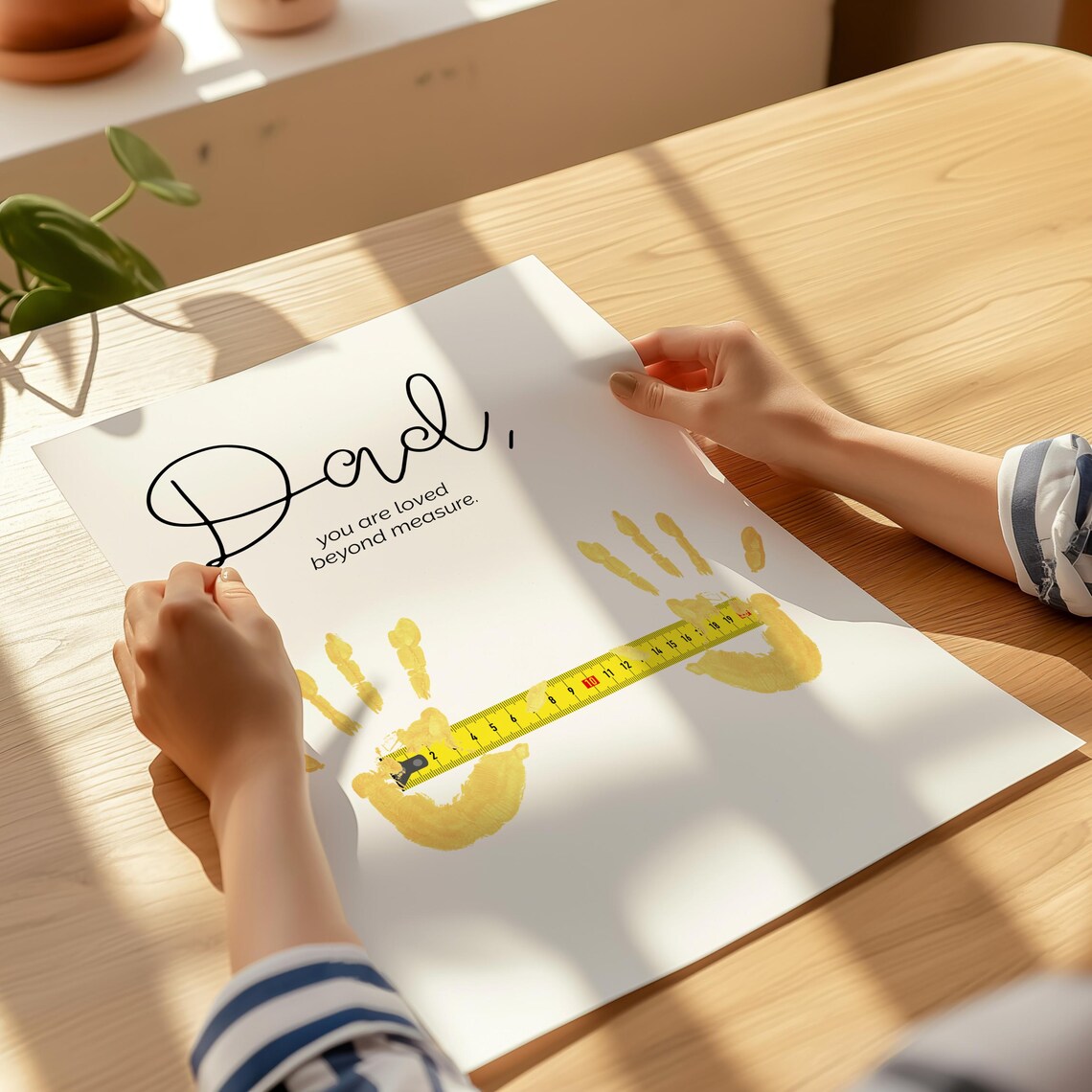 Personalized Father DIY Handprint Poster: Printable Kids Art Template ...