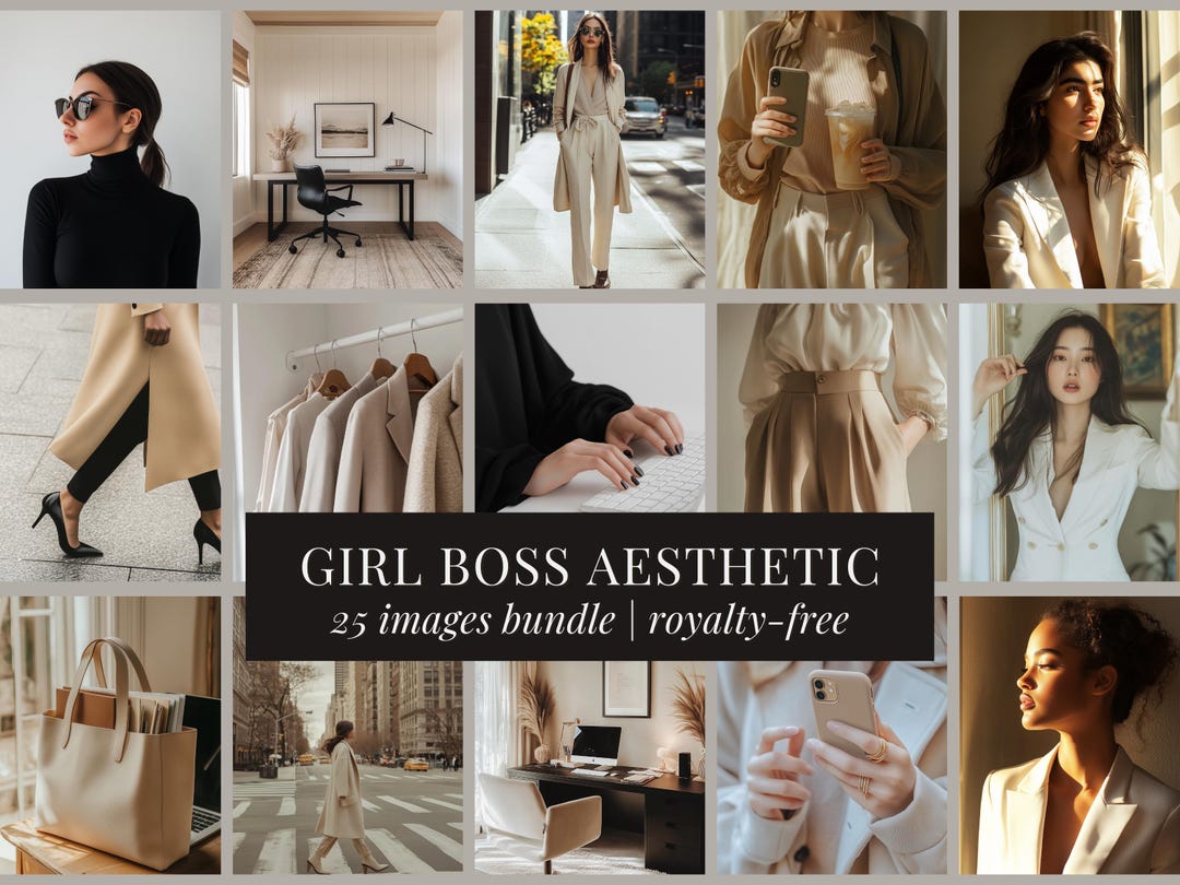 Girl Boss Stock Photos Bundle | Feminine Workspace Aesthetic | Boss ...
