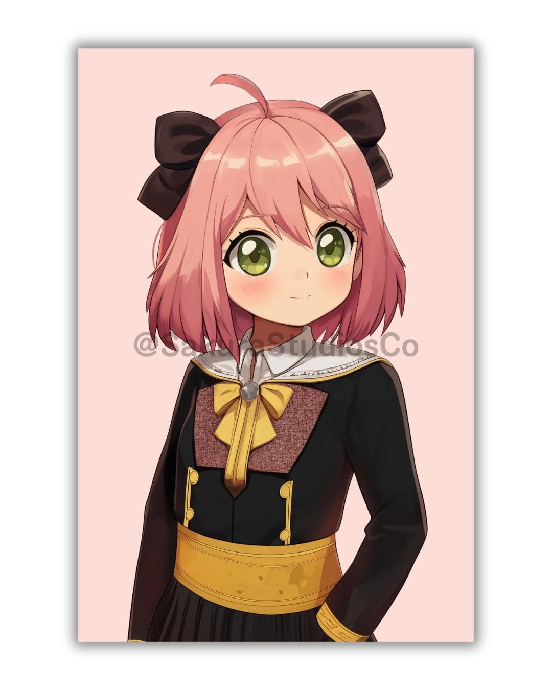 Anya Forger Fan-made Digital Art Print Cute Schoolgirl Anime ...