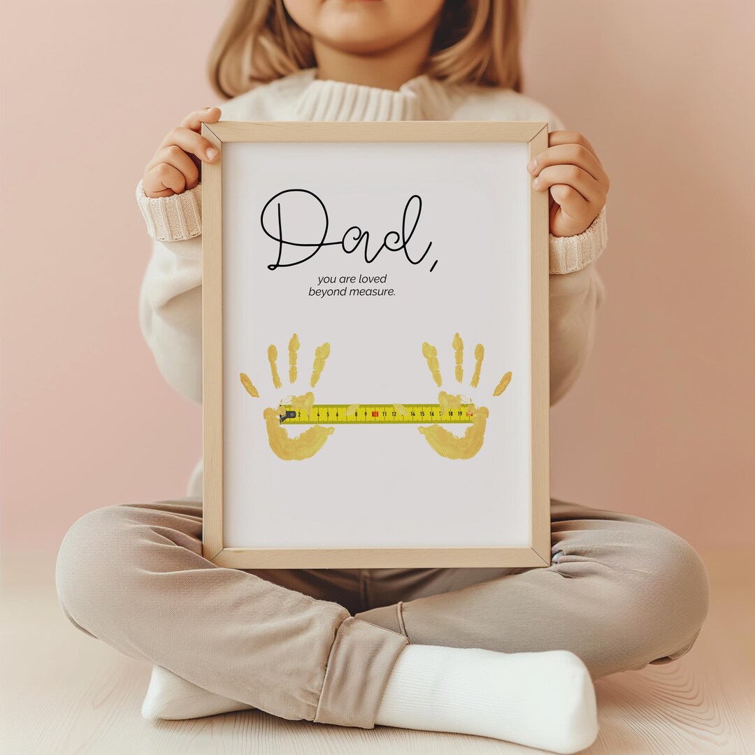 Personalized Father DIY Handprint Poster: Printable Kids Art Template ...