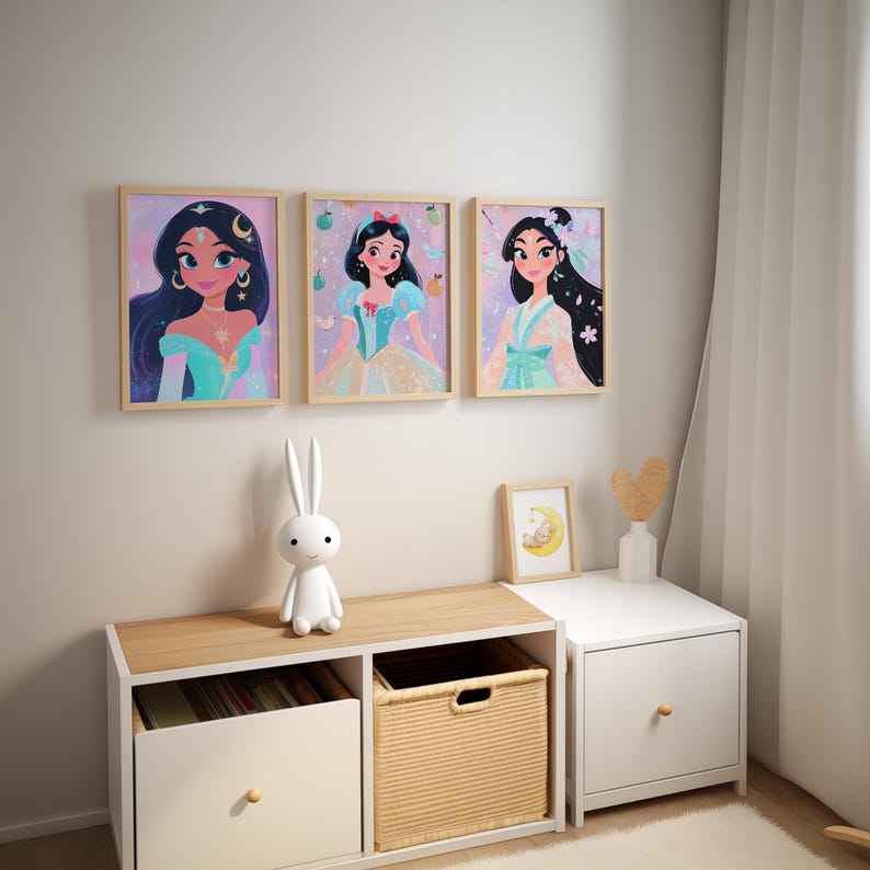 Princess Fairytale Wall Art Bundle: 15 Printable Decor Prints for Girls ...