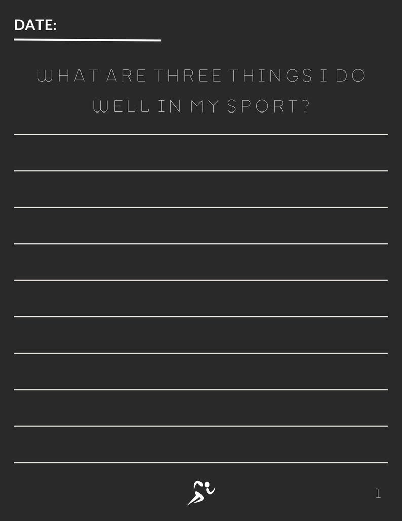 Athlete Mindset Performance Journal 70 Pages - Etsy