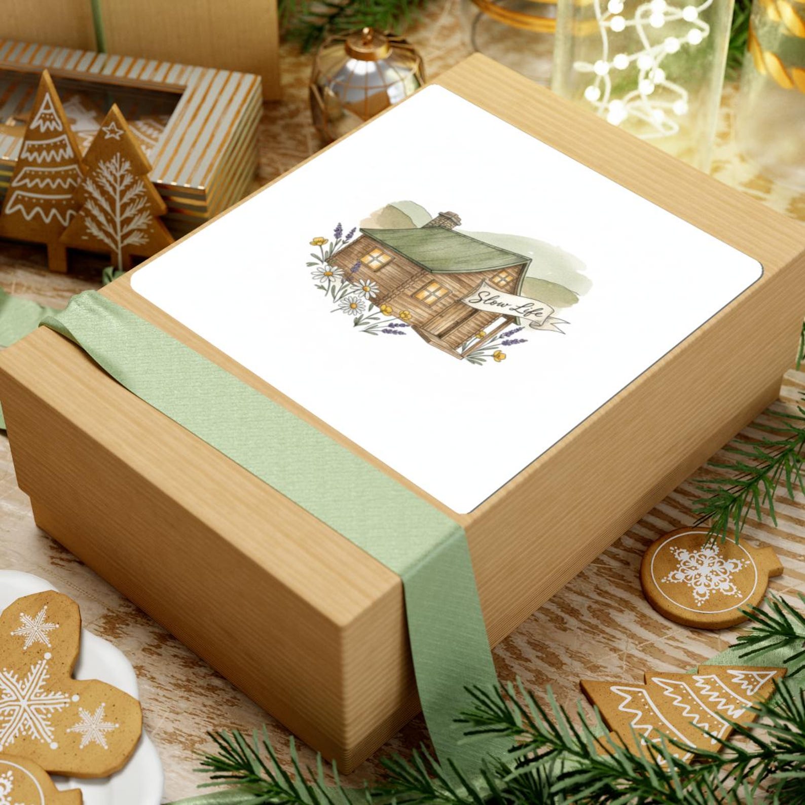 Slow Life Cabin Sticker | Cottagecore Wildflower Cottage Sticker ...