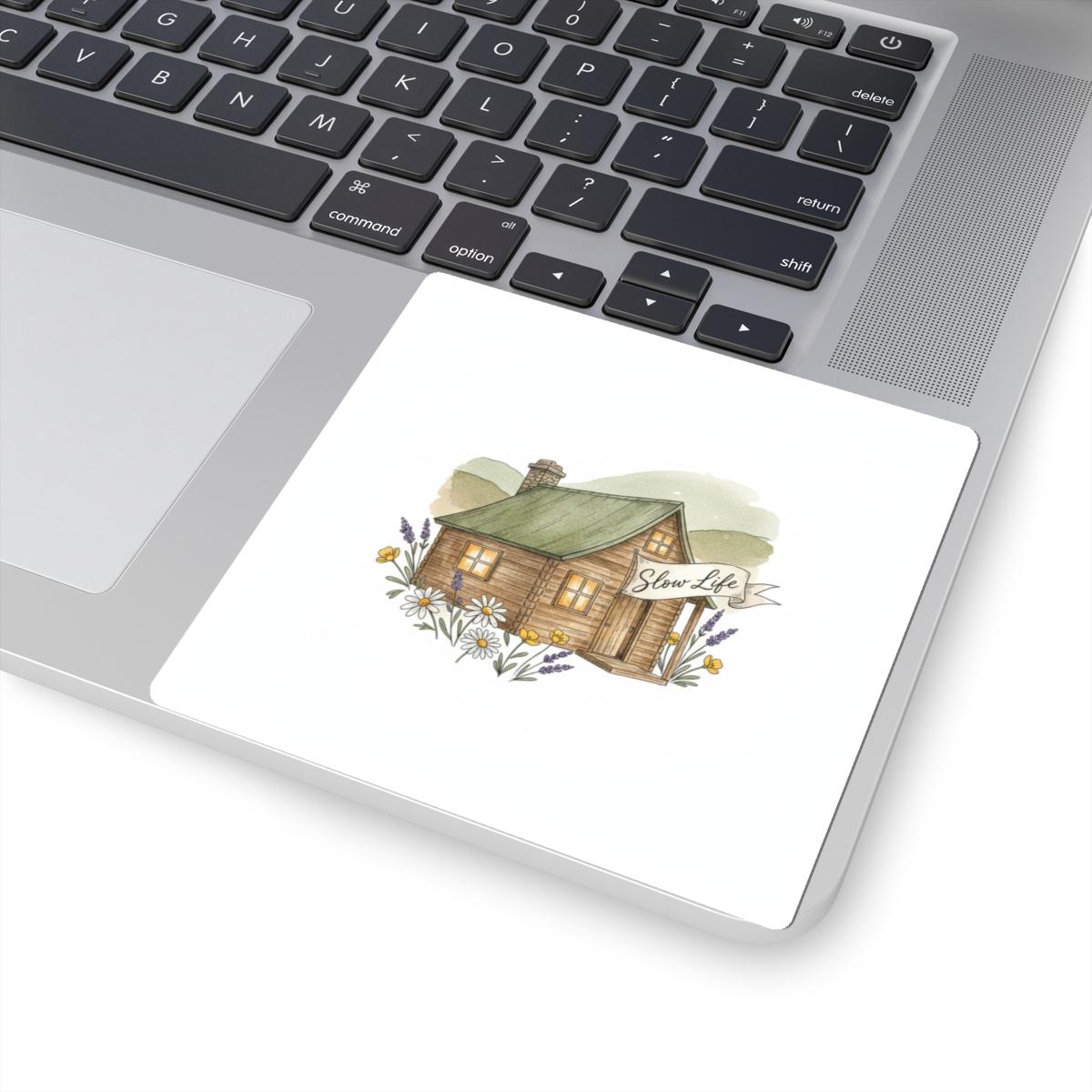 Slow Life Cabin Sticker | Cottagecore Wildflower Cottage Sticker ...