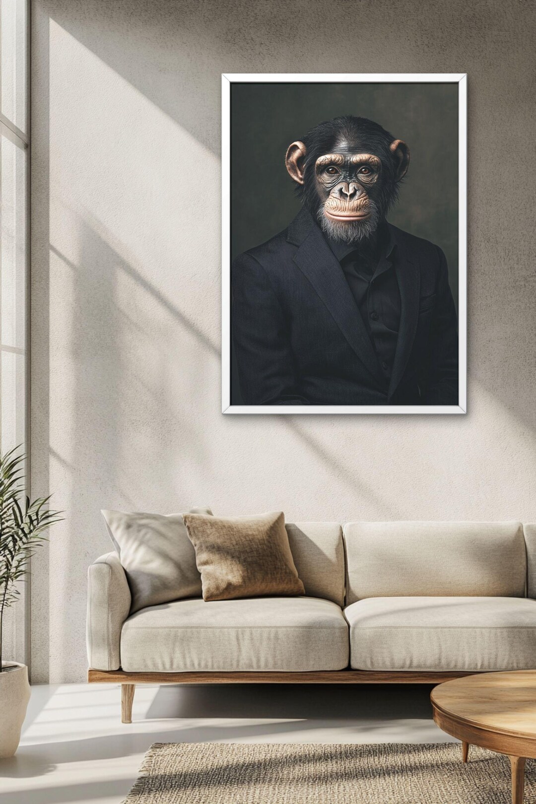 Elegant Animal Portrait Poster – Chimpanzee | Extravagant Wall ...