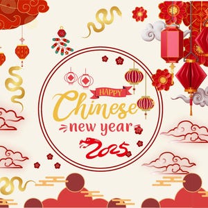 Template Chinese New Year Card - Etsy
