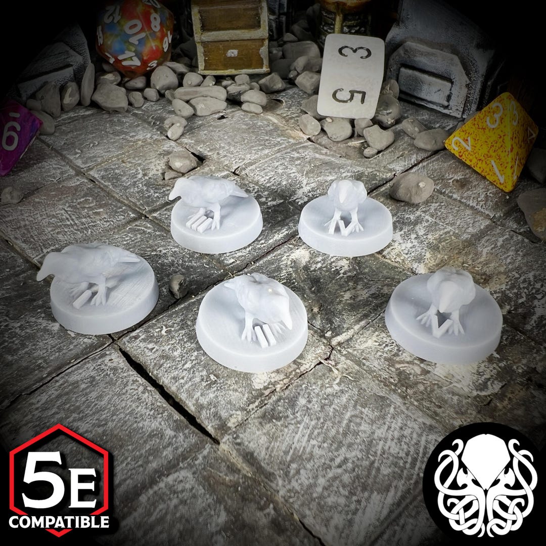 Raven - Small Bird - 10pc - D&D / Cthulhu Miniatures - Dnd Minis ...