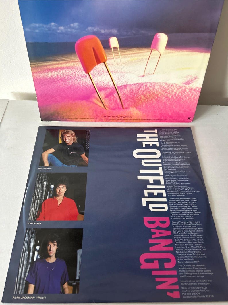 The Outfield Bangin' Hype Sticker Vinyl Record 1987 Columbia C 40619 ...