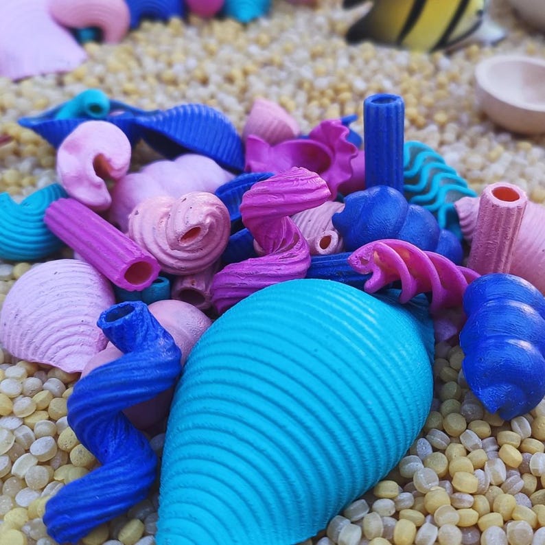 Coral Reef Sensory Play Kit: Marine Animals, Pasta, and Wooden Tools - Etsy