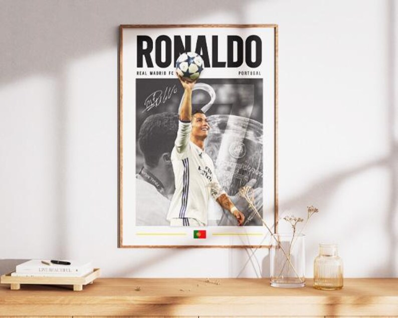 Cristiano Ronaldo Poster, Real Madrid FC Football Team. Instant ...