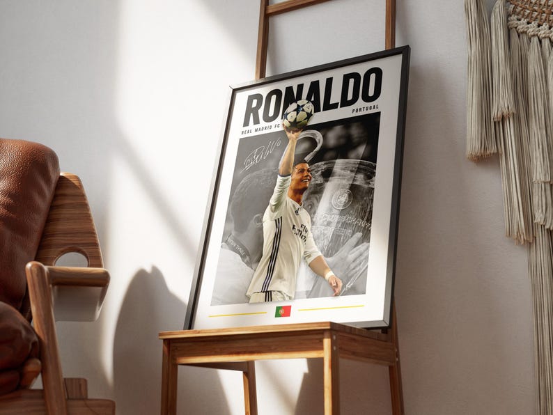 Cristiano Ronaldo Poster, Real Madrid FC Football Team. Instant ...
