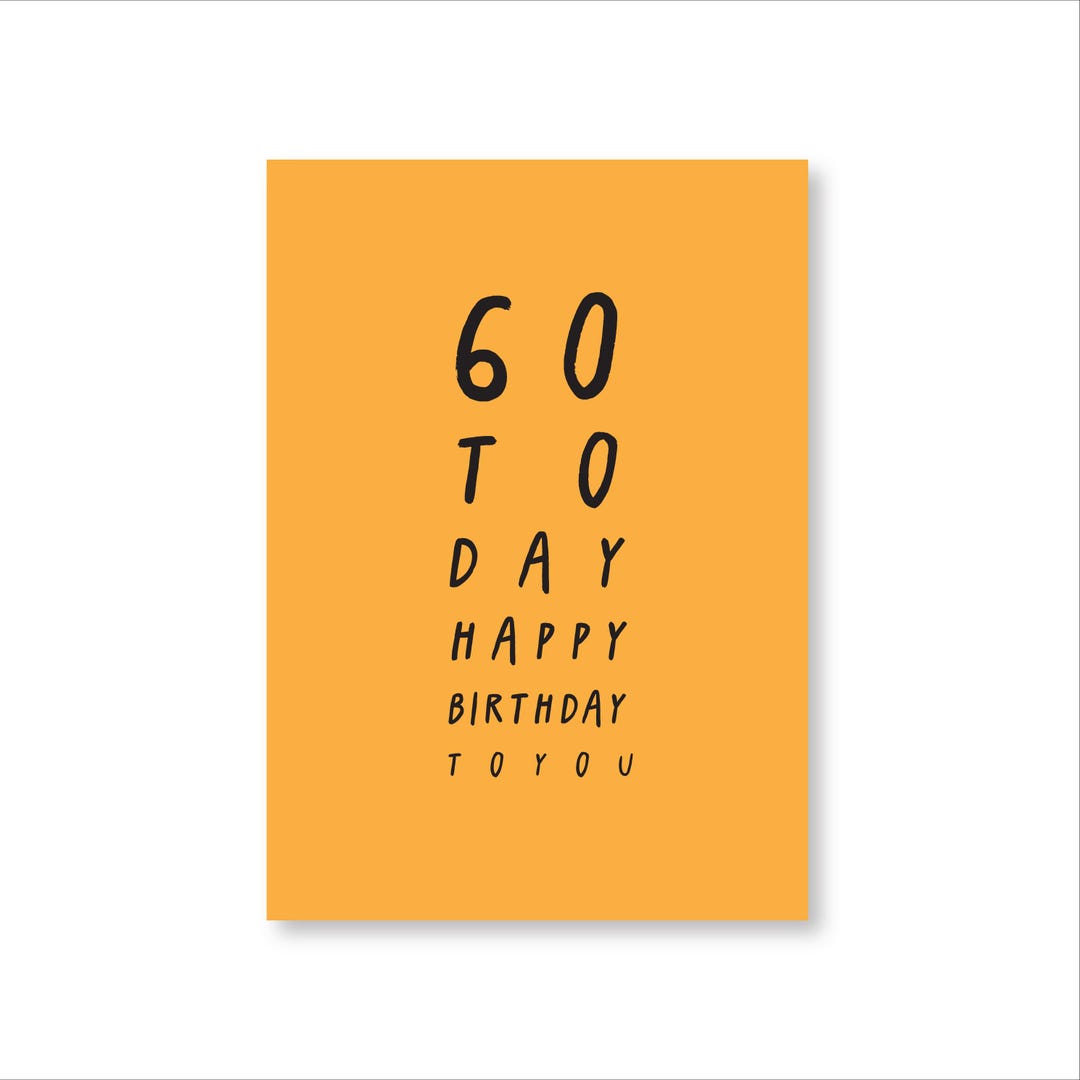 60 Today Eye Test Birthday Card (60th Birthday Card) - Etsy
