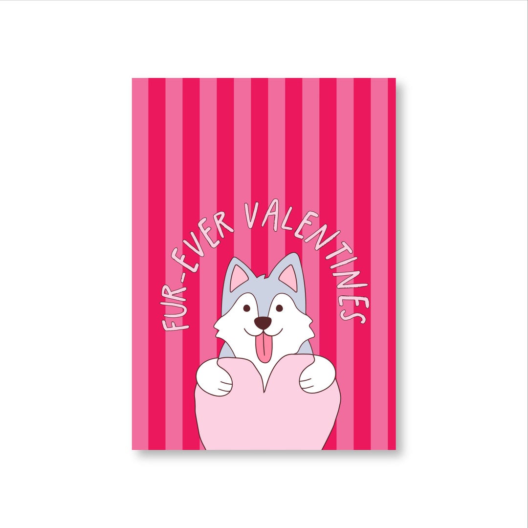 Fur-ever Valentine Siberian Husky (valentines Day Card) - Etsy