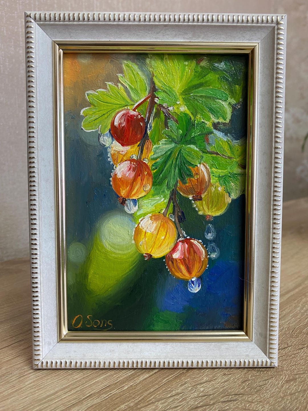 Original Gooseberry Oil Painting – Miniature Fruit Art, 10x15 Cm - Etsy