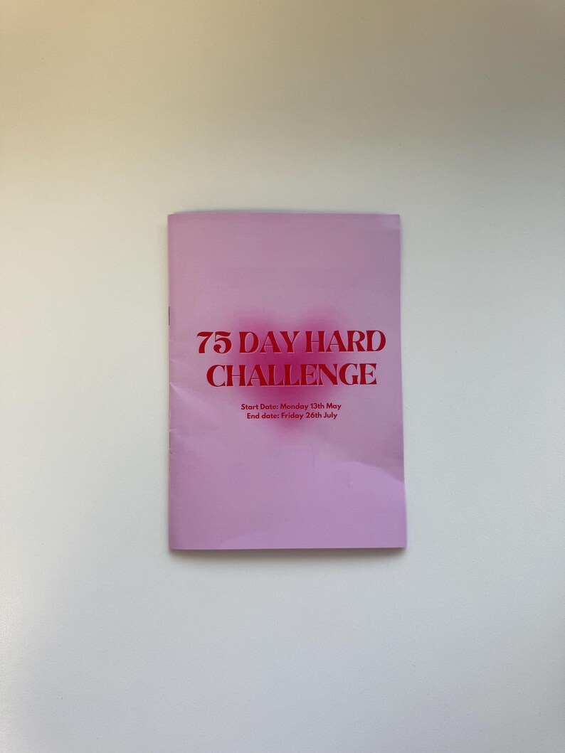 75 Hard Booklet - Pink - Blank Pages for Personalised Vision Board - Etsy