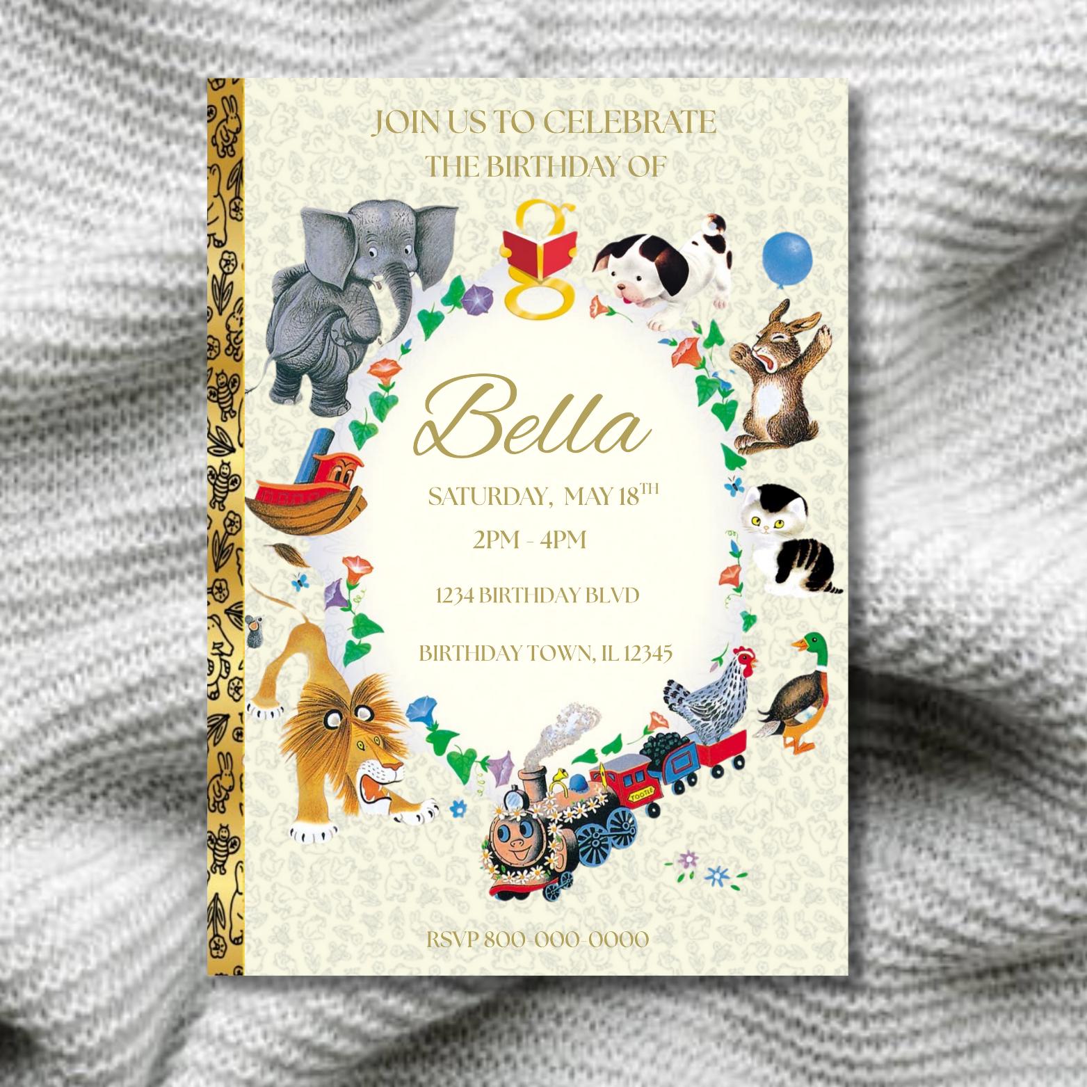 Little Golden Book Birthday Invitation, Little Golden Book Birthday ...