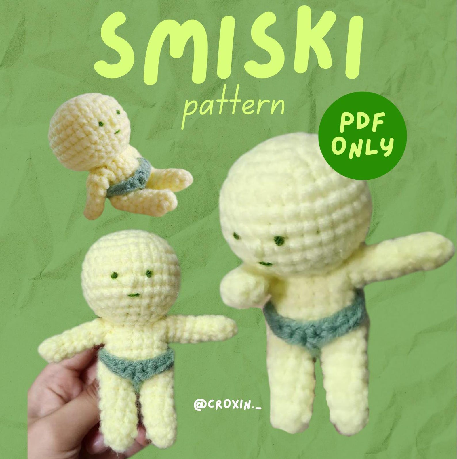 Movable Smiski PDF Crochet Pattern | Low Sew | Advanced-beginner ...