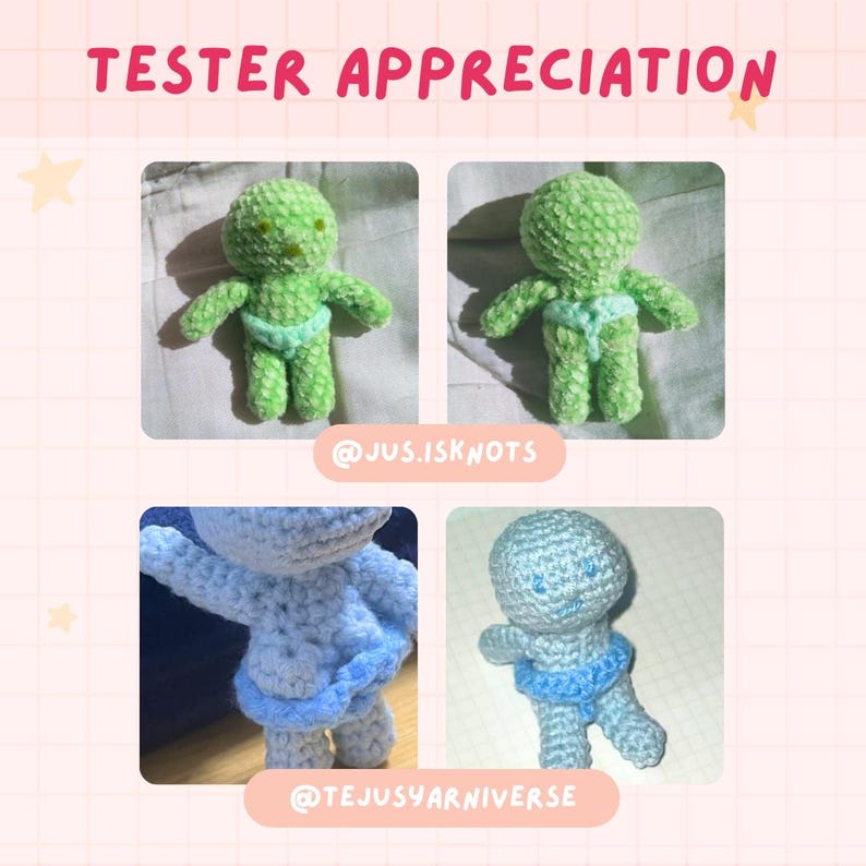 Movable Smiski PDF Crochet Pattern | Low Sew | Advanced-beginner ...