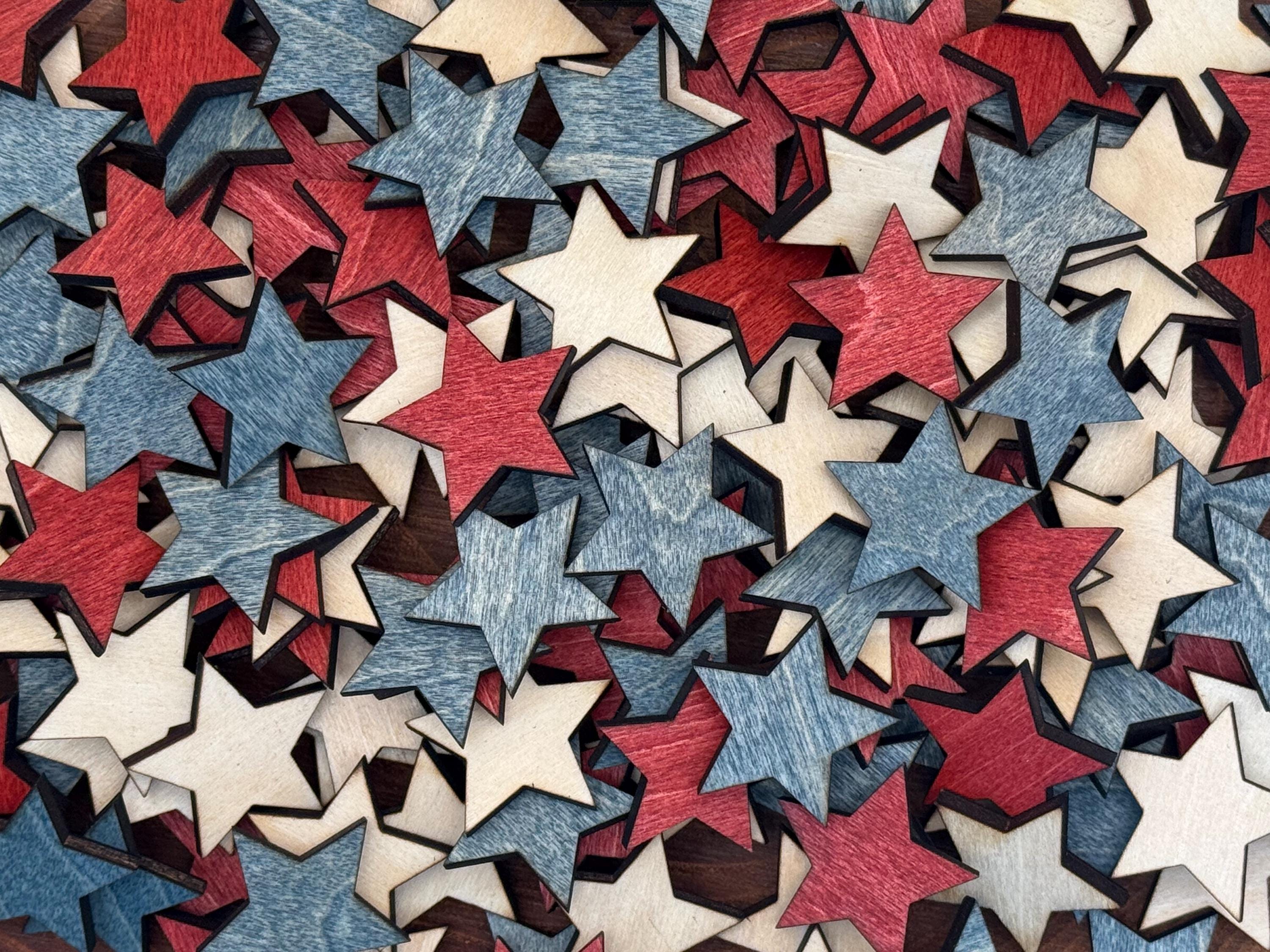Up to 150 Wood Stars in 3 Different Sizes - Small 150, Medium 100 ...
