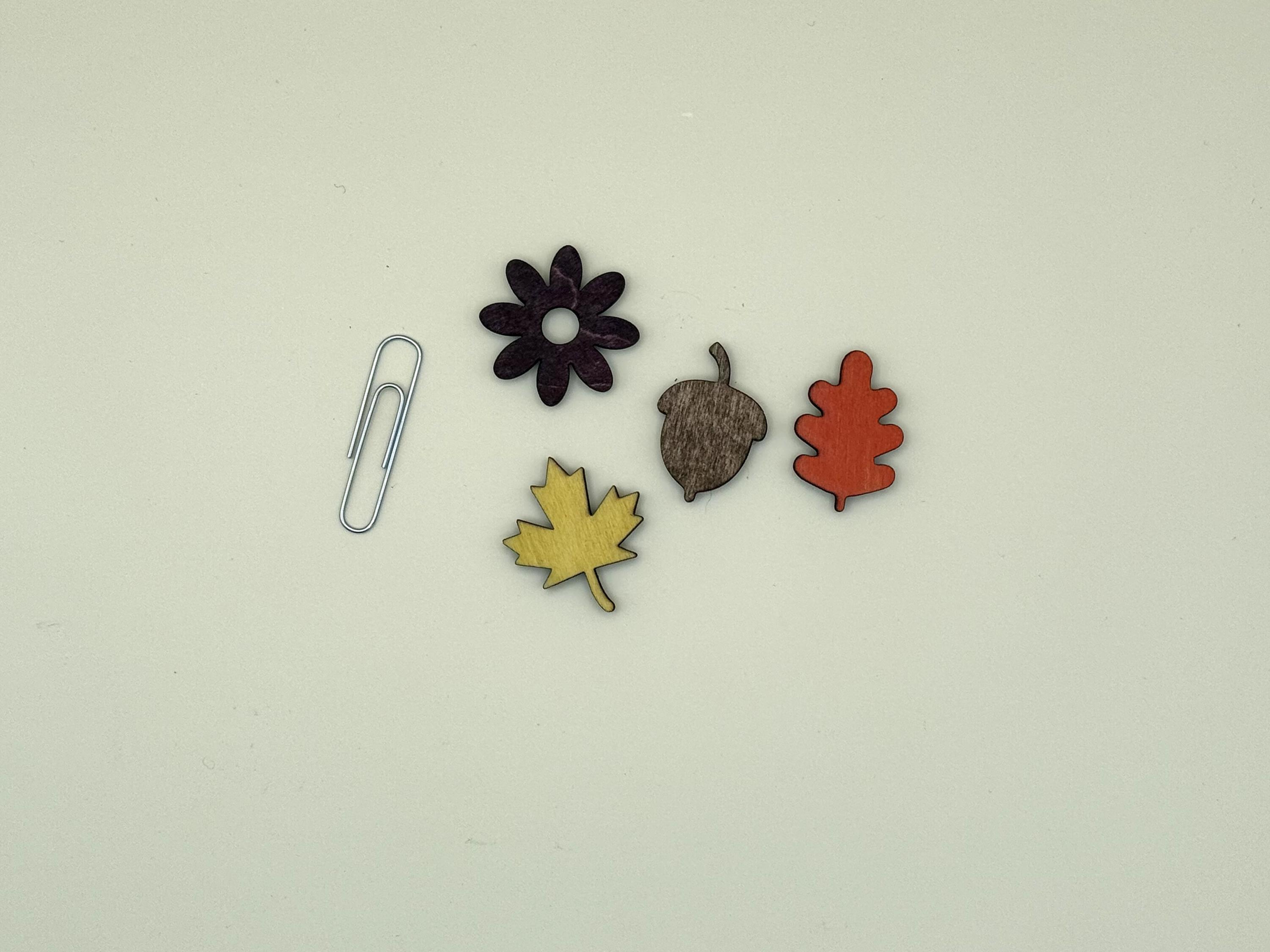 150 Tiny Fall Wood Pieces | Confetti, Flower, Leaves, Acorn ...