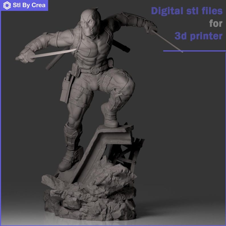 Deadpool STL 3D Model for 3D Printing - Etsy