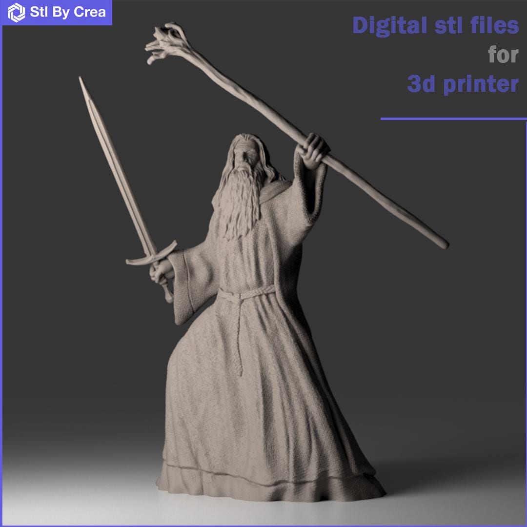 Gandalf STL 3D Model for 3D Printing - Etsy