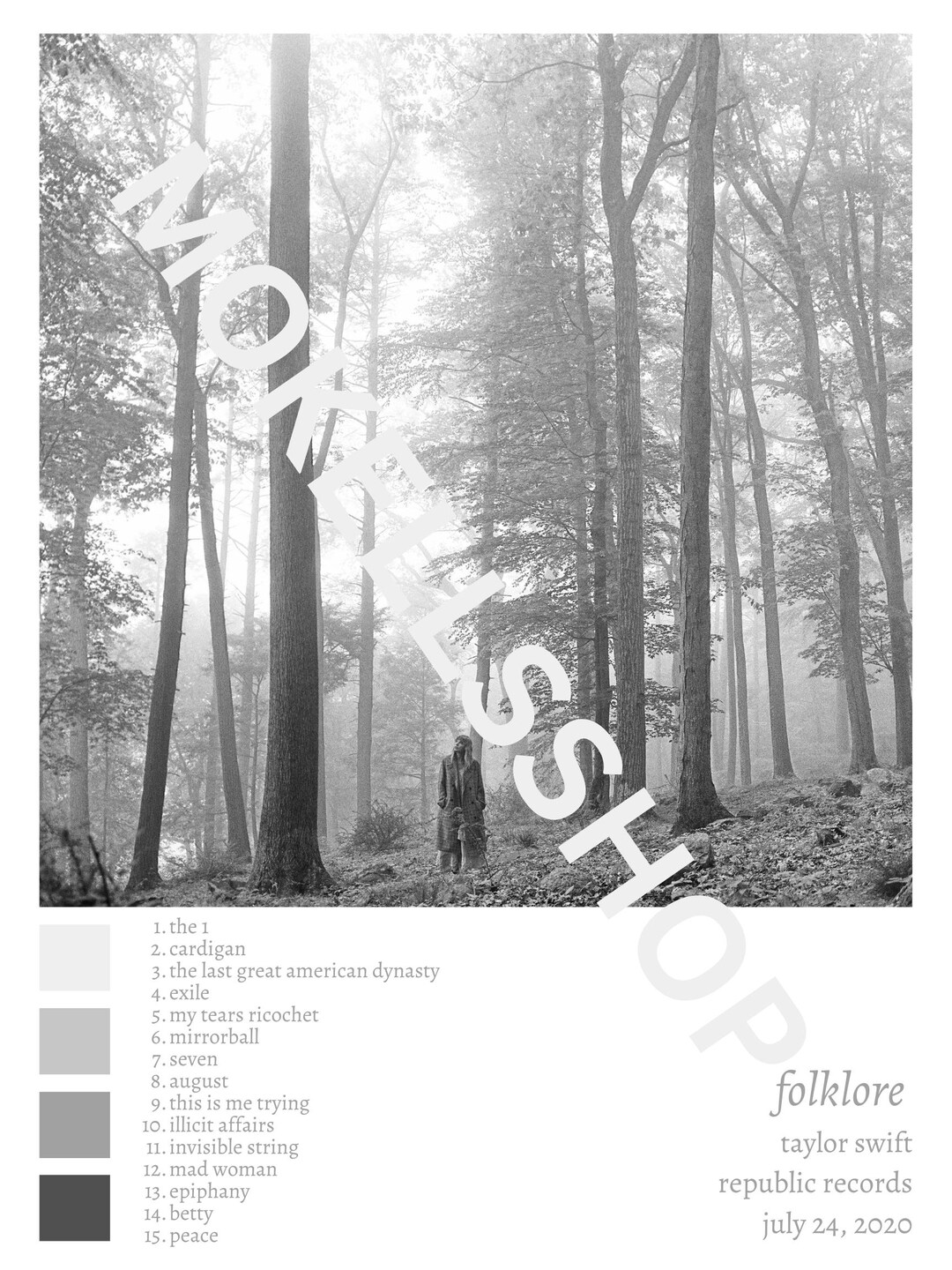 Taylor Swift Folklore Album Poster- Printable - Etsy