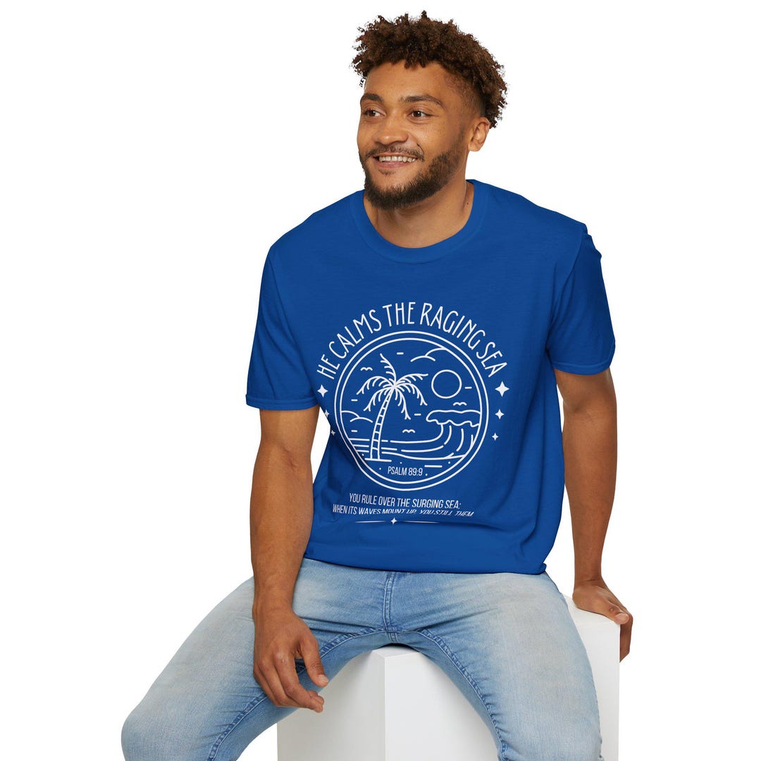 Christian Bible Verse T-shirt: 'he Calms the Raging Sea' - Perfect ...