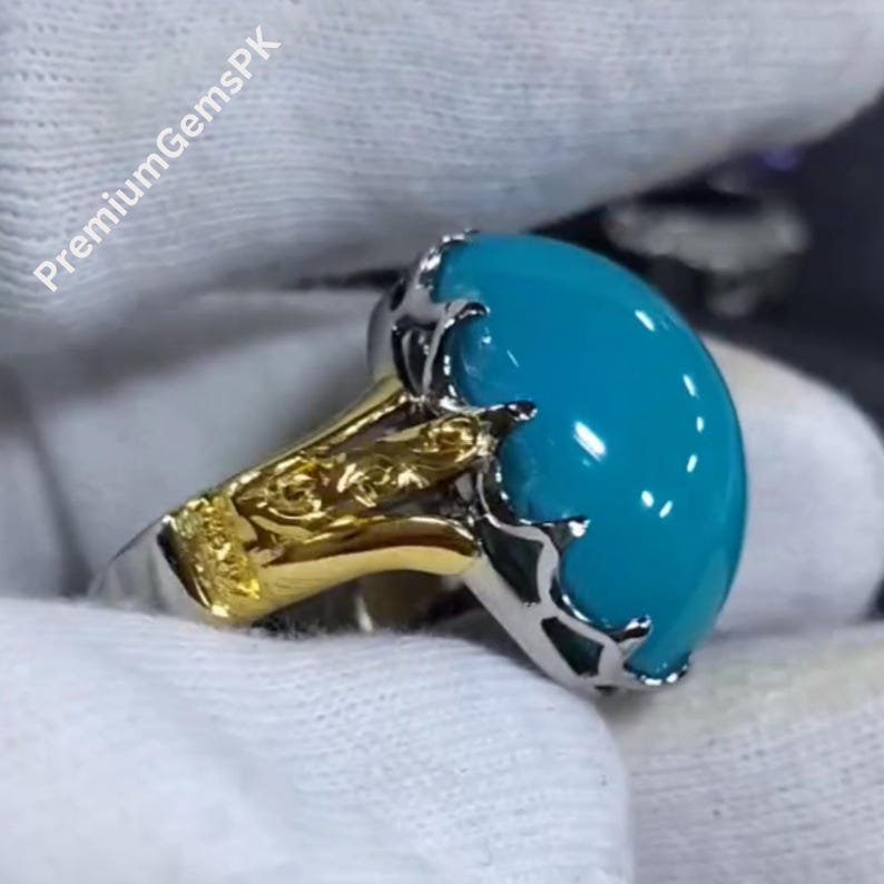 Rare Turquoise Ring Nishapuri Feroza Natural Feroza Ring Shia Rings ...
