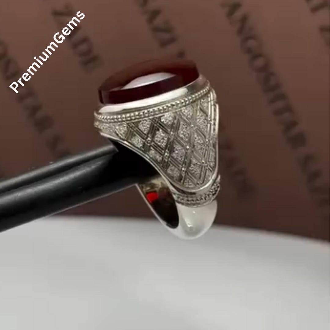 Natural Yamani Aqeek/akeek Precious Ring Sterling Silver 925 Handmade ...
