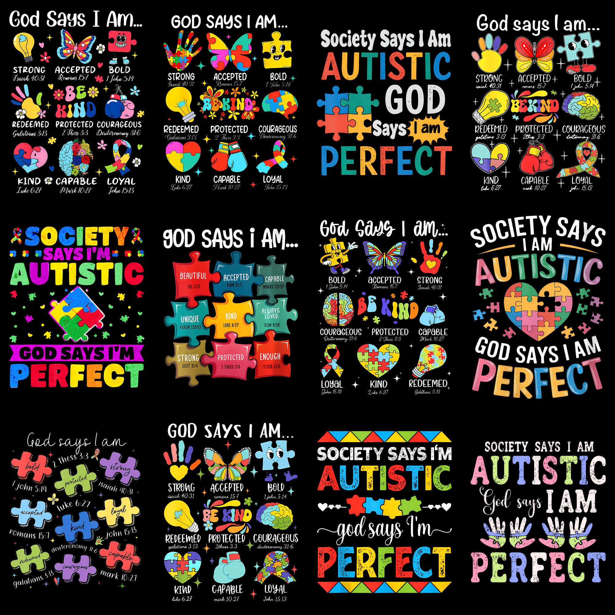 God Says I Am Autism Png, Autism Awareness Png, God Says I Am Png ...