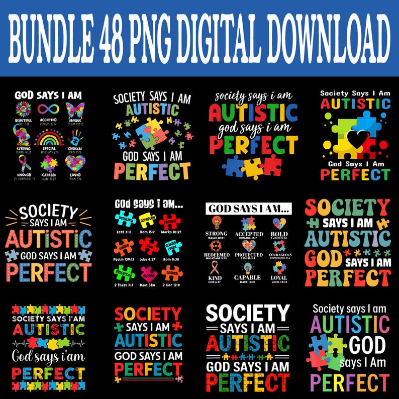 God Says I Am Autism Png, Autism Awareness Png, God Says I Am Png ...