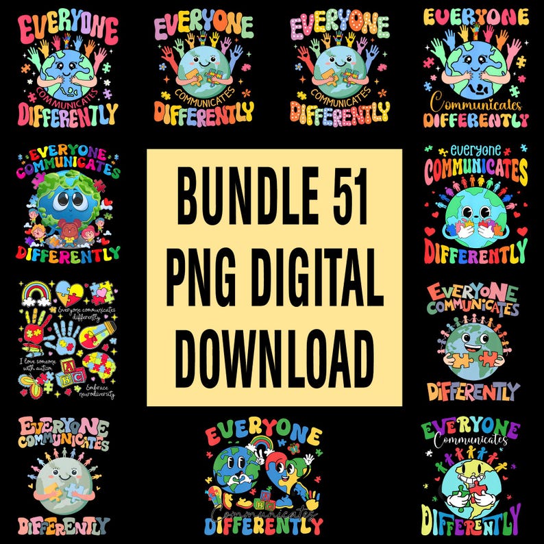 Everyone Communicates Differently PNG, Autism Awareness Png, Autism ...