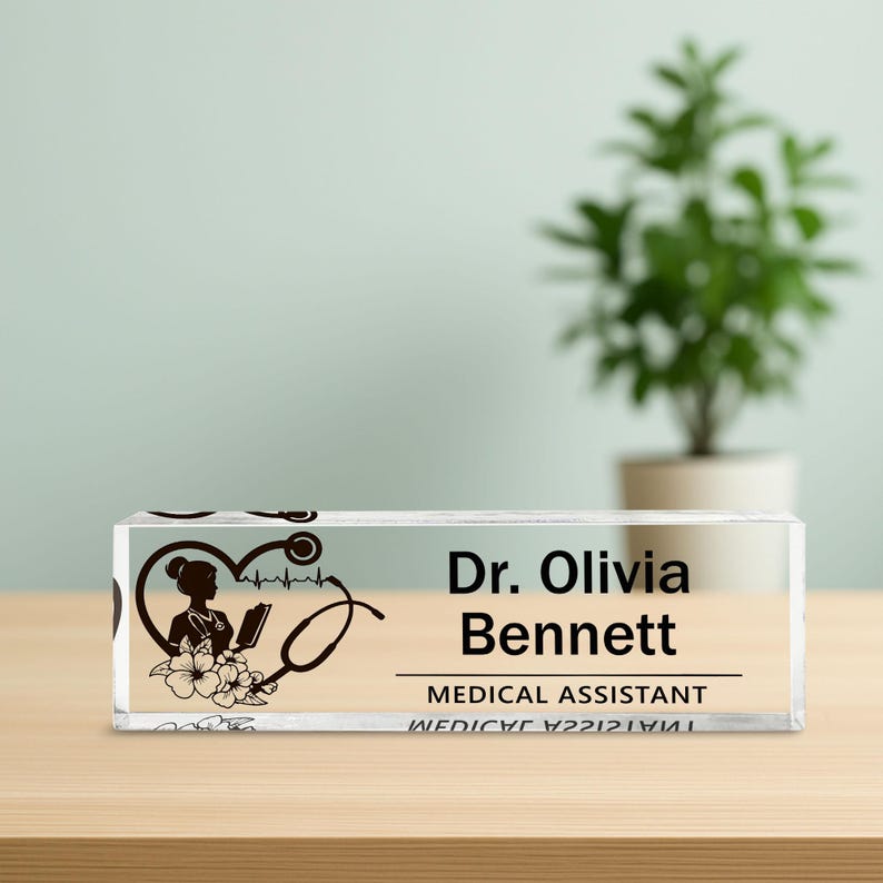 Personalized Doctor Desk Name Plate, Custom Acrylic Office Name Sign ...