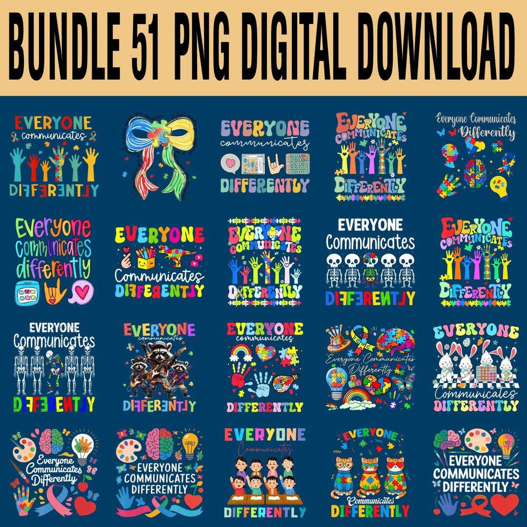 Everyone Communicates Differently PNG, Autism Awareness Png, Autism ...