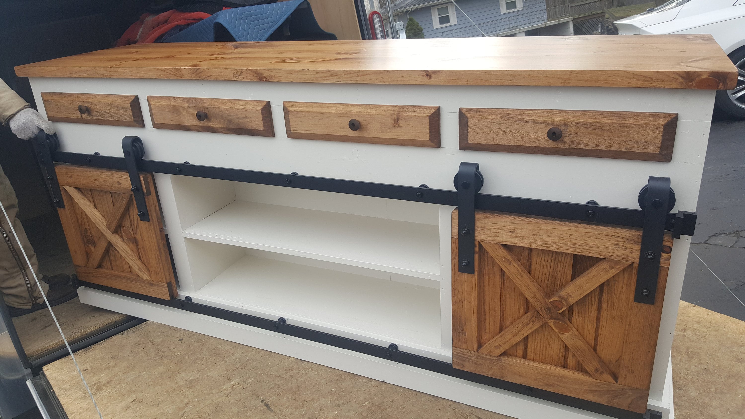 Kitchen Island Bar / Back Bar Cabinet Furniture W/sliding Barn | Etsy