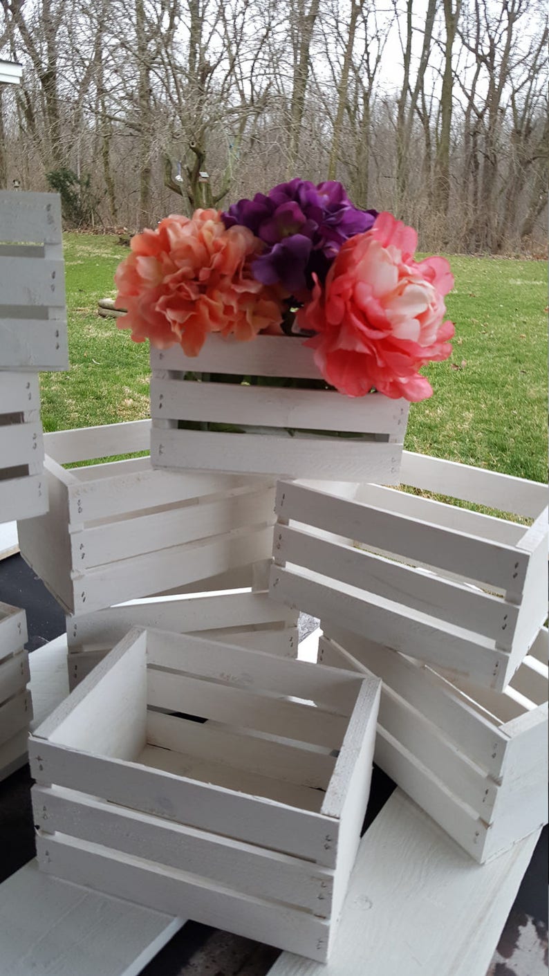 White wooden wedding crates 10 wooded crates / white wedding / | Etsy