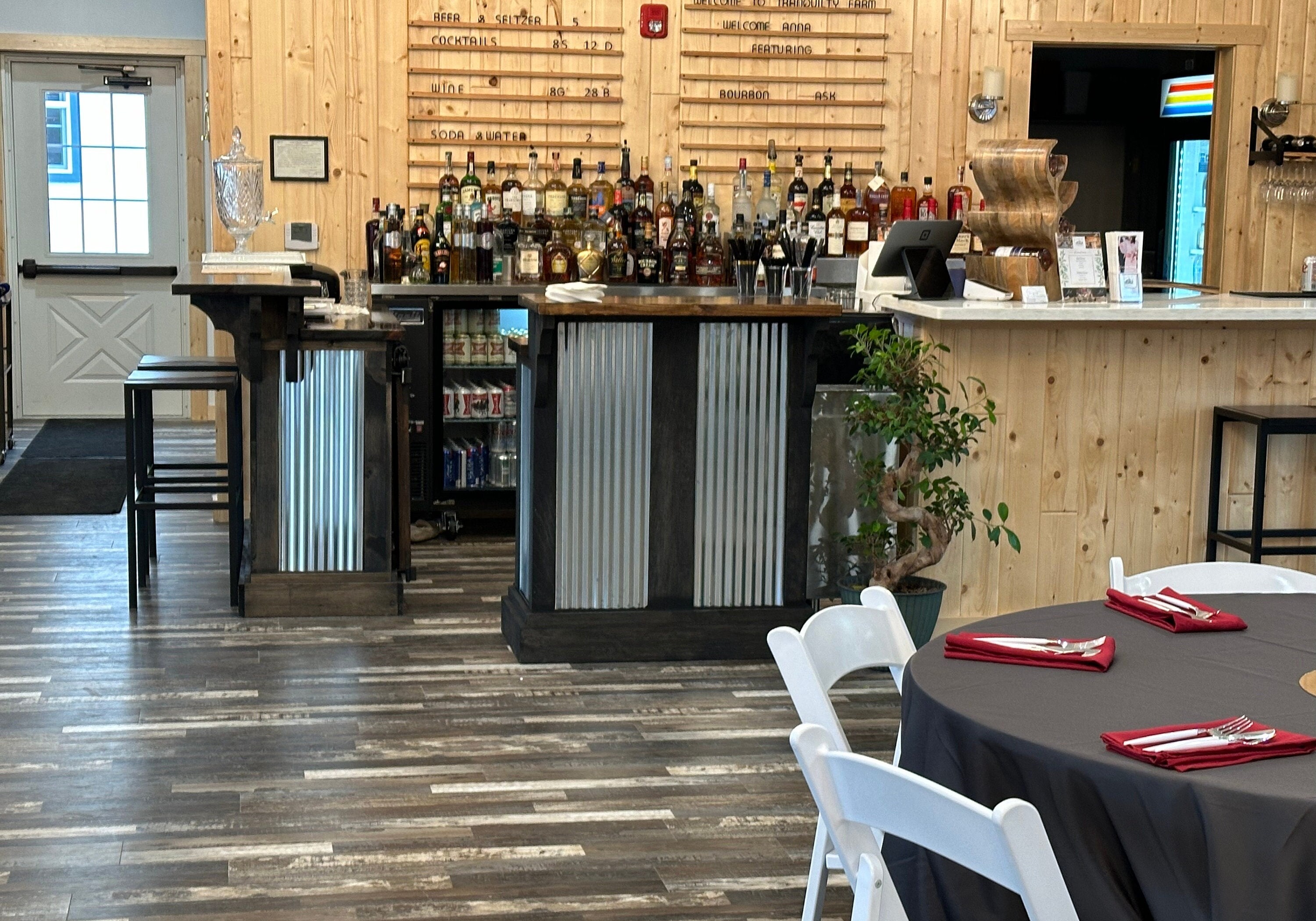 Rustic Farmhouse Retail Counter: Sliding Barn Doors, Store Reception ...