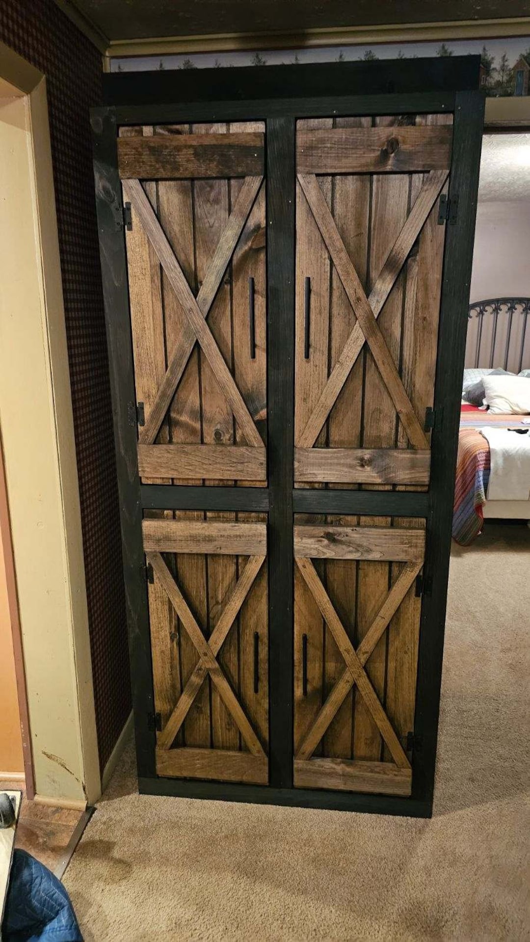 Rustic Barn Door Cabinet: Farmhouse Pine Storage Armoire - Etsy