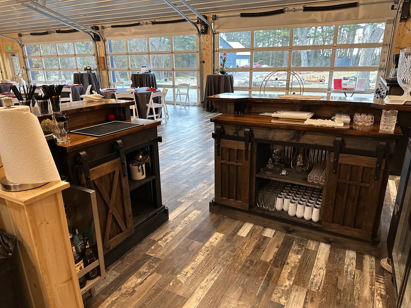 Rustic Farmhouse Retail Counter: Sliding Barn Doors, Store Reception ...