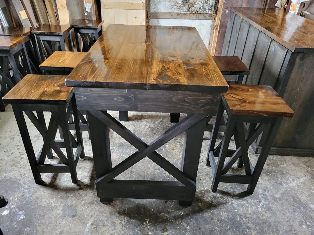 Rustic Pine Kitchen Island Table: Farmhouse Style - Etsy