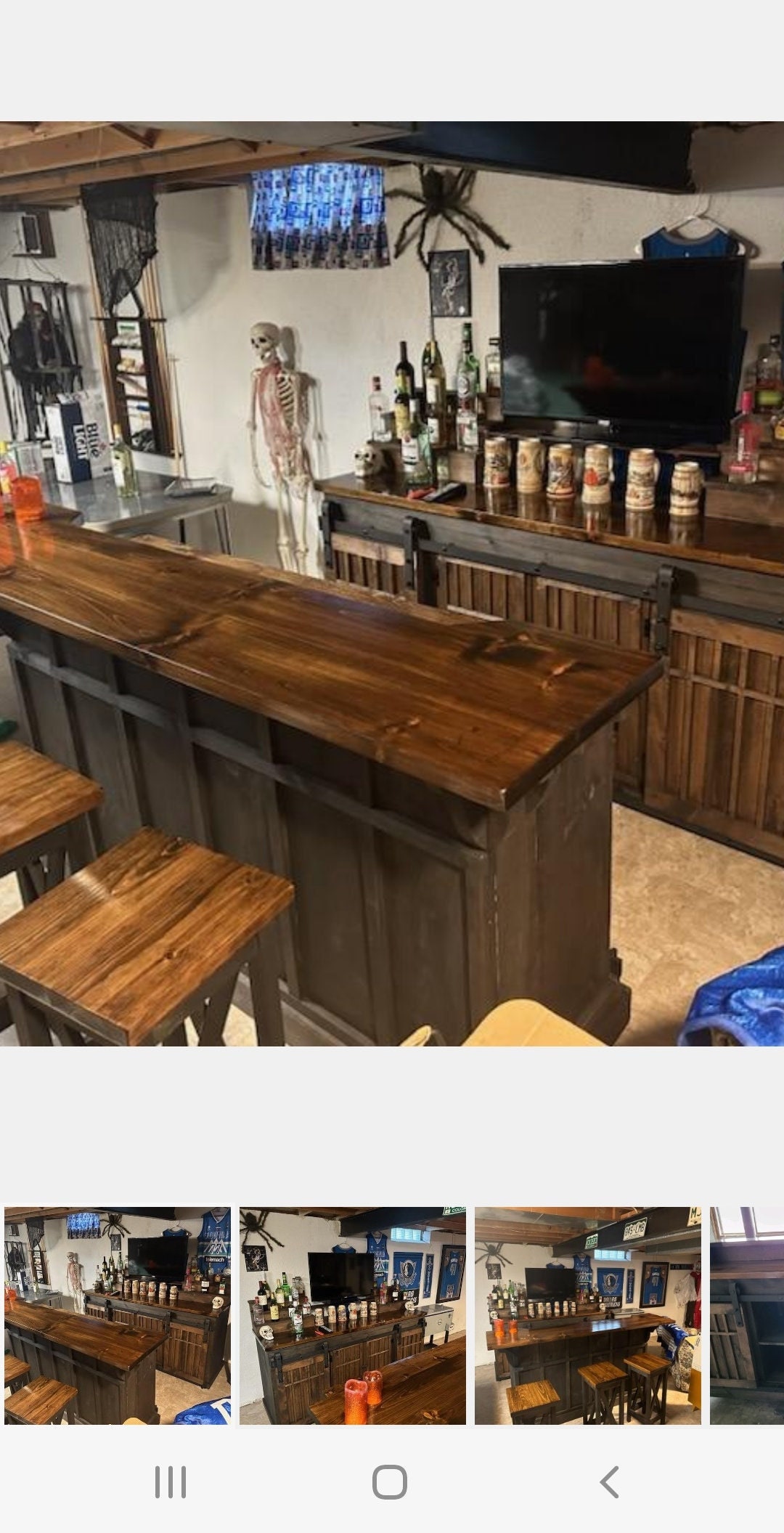 Rustic Farmhouse Bar With Mission Doors & Free Stools - Etsy