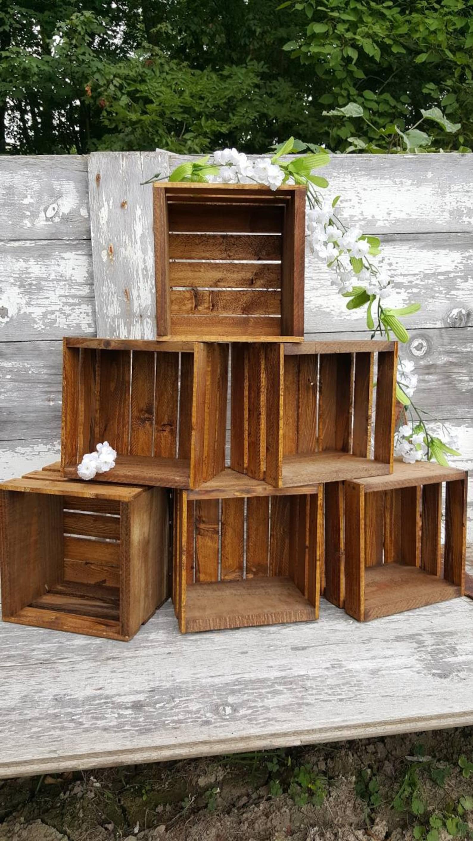 Wood Crates Wooden Crates 6 Rustic Cupcake Stand 8x8 Wedding - Etsy
