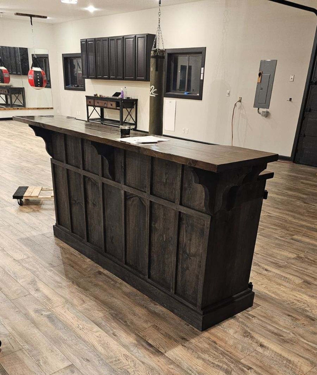 Rustic Farmhouse Bar: Pine Wood Kitchen Island, Wine Storage - Etsy