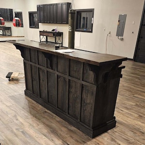 Rustic Farmhouse Bar: Pine Wood Kitchen Island, Wine Storage - Etsy