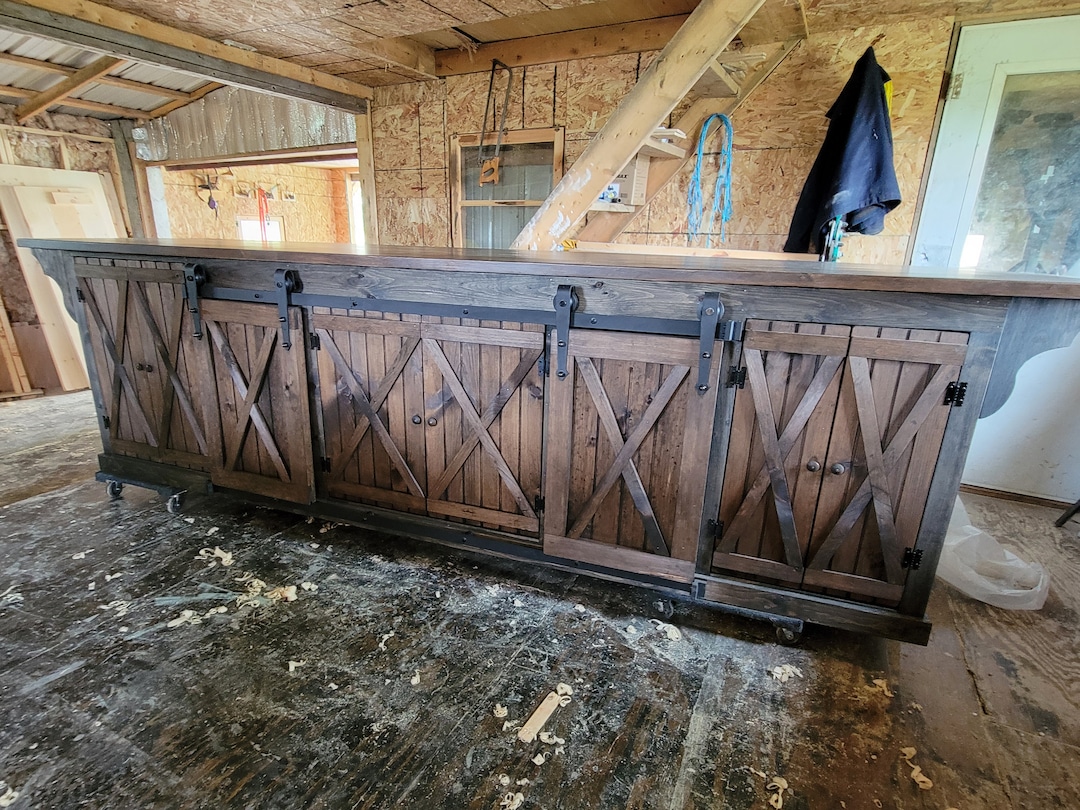 Patio Bar / Rustic Bar / Man Cave Bar / Kitchen Island Bar Furniture W ...