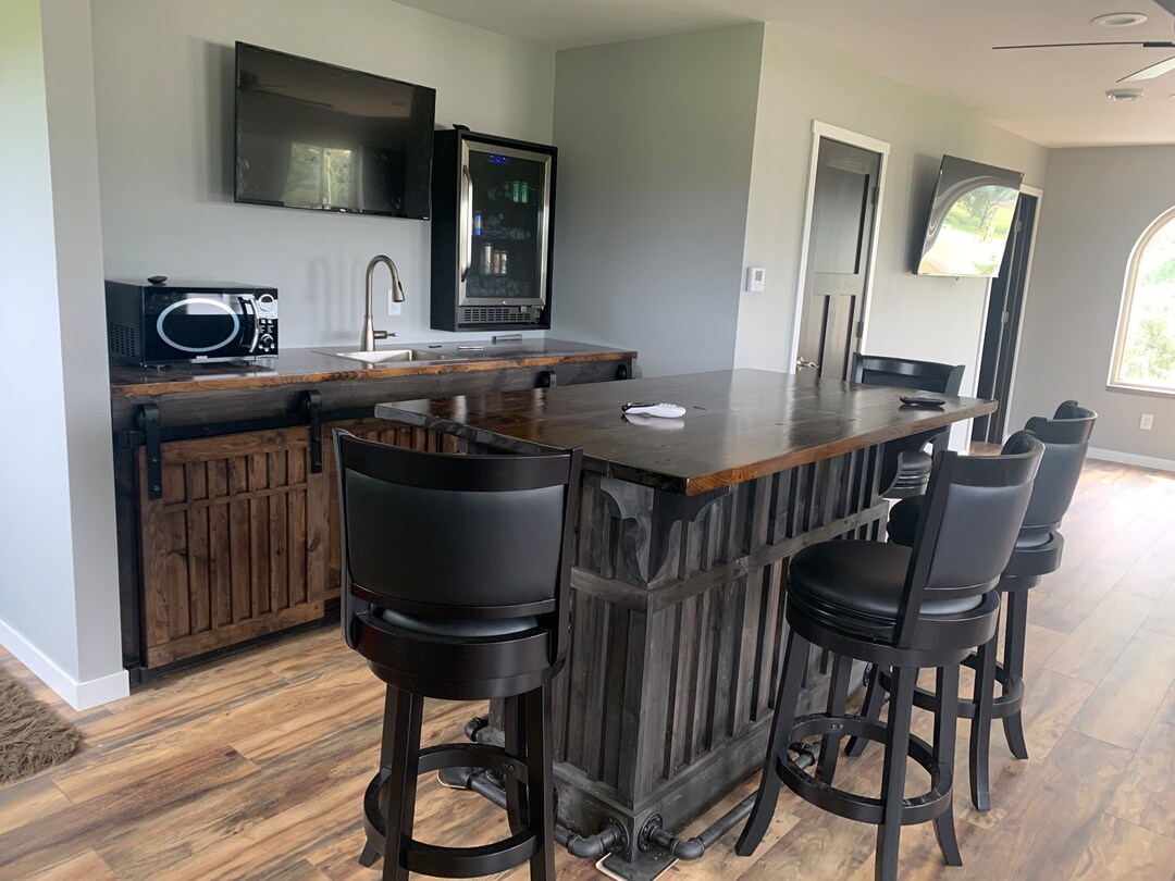 Kitchen Island & Back Bar/ Barware / Bar Furniture / Kitchen Cabinets ...