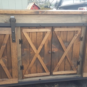 Back Bar Cabinet Furniture W/ Sliding Barn Doors / Man Cave Bar ...