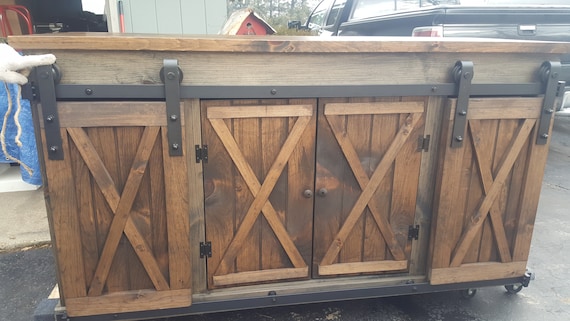 Rustic barn door cabinet store