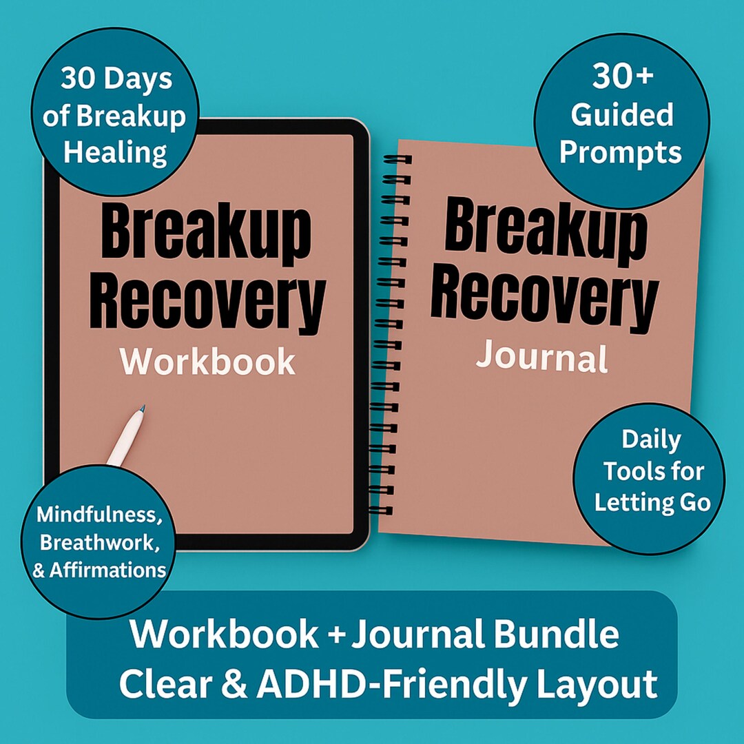 Breakup Recovery Workbook and Journal Bundle | 30 Day Support for Grief ...